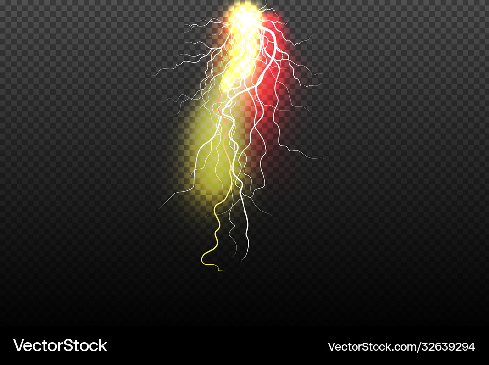 Sparkling lightning on black background magic Vector Image