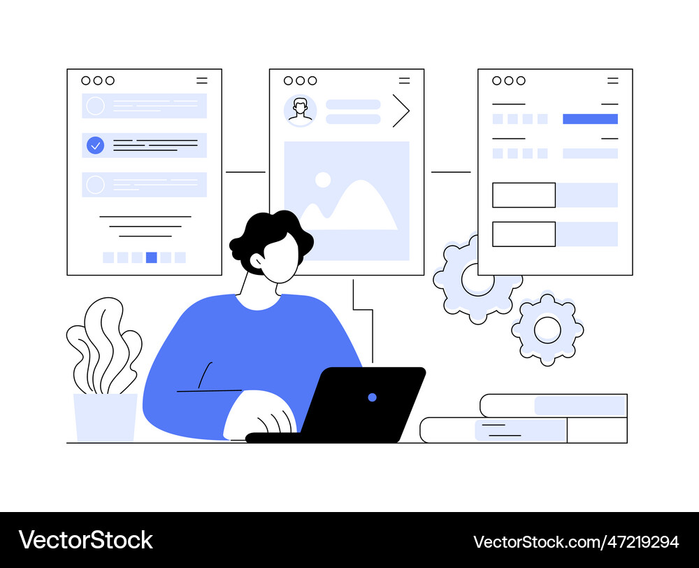 Ux wireframes abstract concept Royalty Free Vector Image