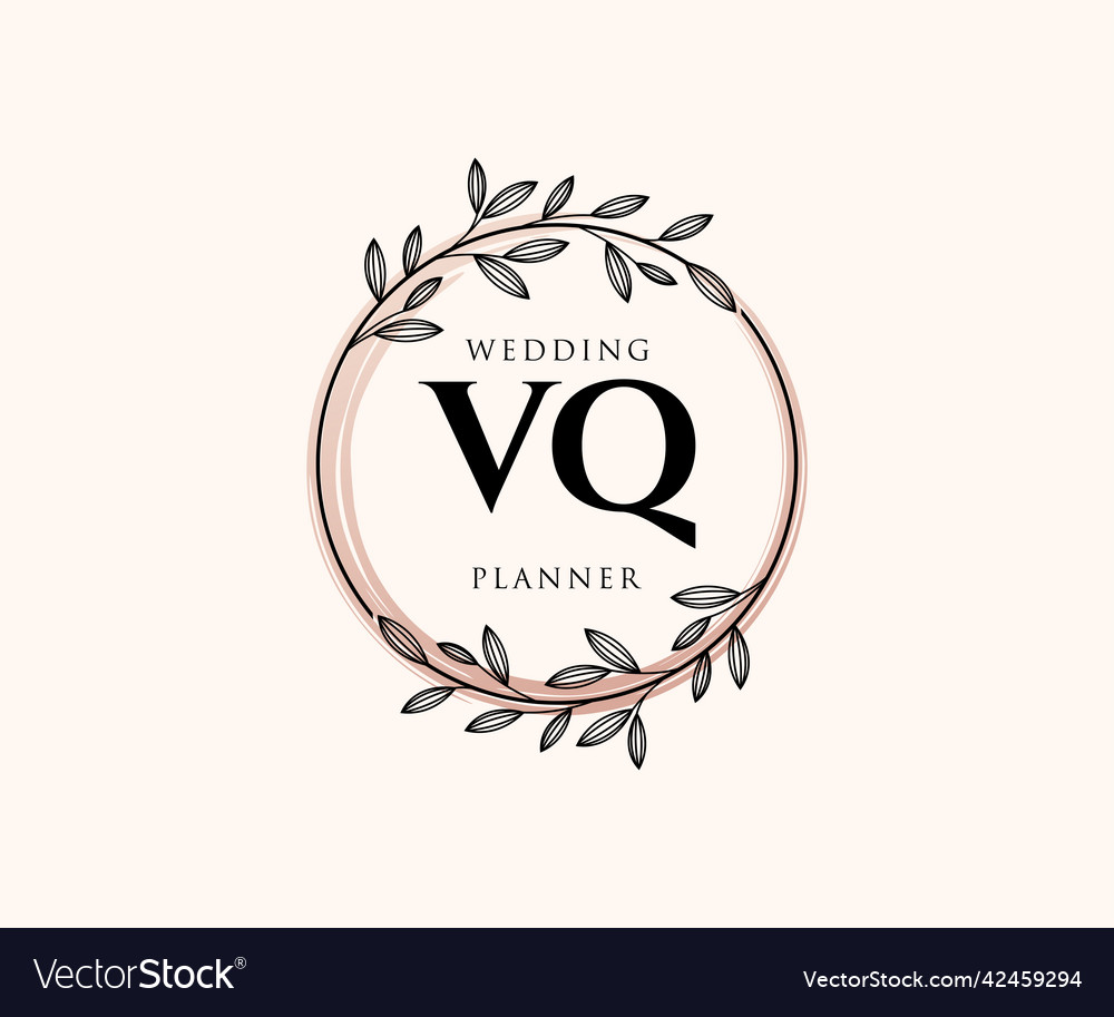 Vq initials letter wedding monogram logos Vector Image