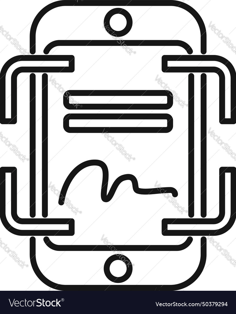 Writing signature icon outline check data Vector Image Writing signature icon outline check data Vector Image