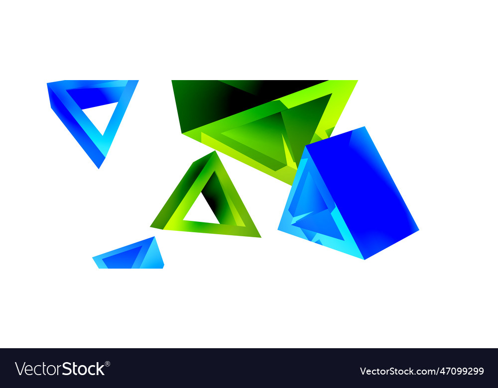 3d triangle abstract background basic shape Vector Image