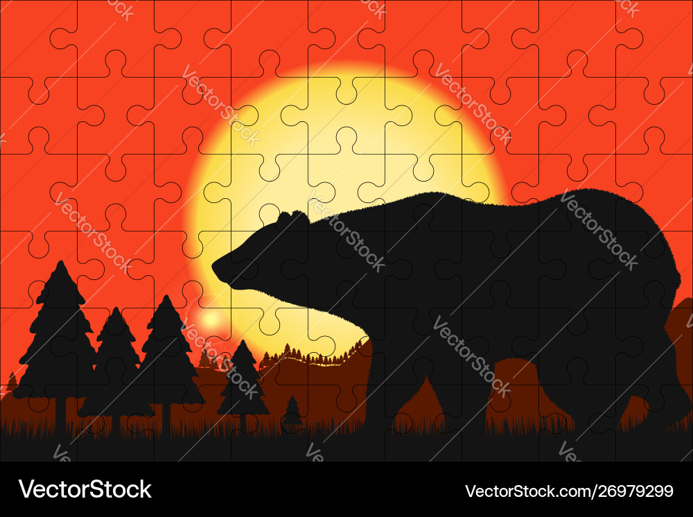 Puzzles template with rectangle grid Royalty Free Vector
