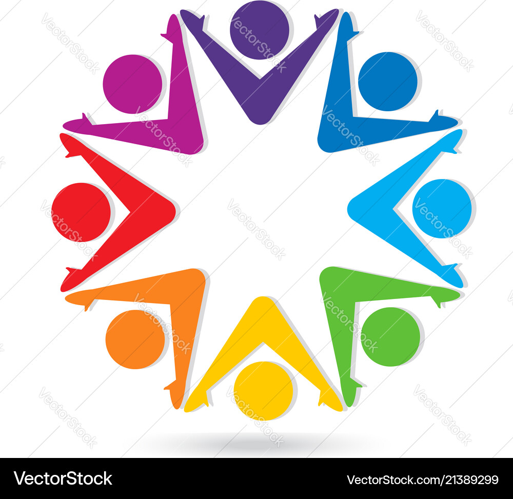 Teamwork group of people star shape icon Vector Image