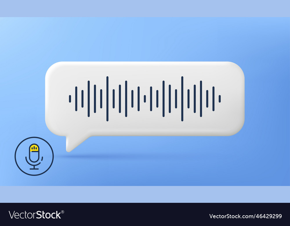Voice message chat bubble icon with sound wave Vector Image