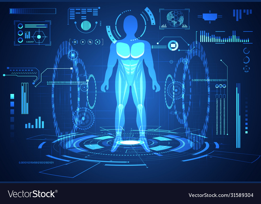 Abstract technology ui futuristic concept human Vector Image Abstract technology ui futuristic concept human Vector Image