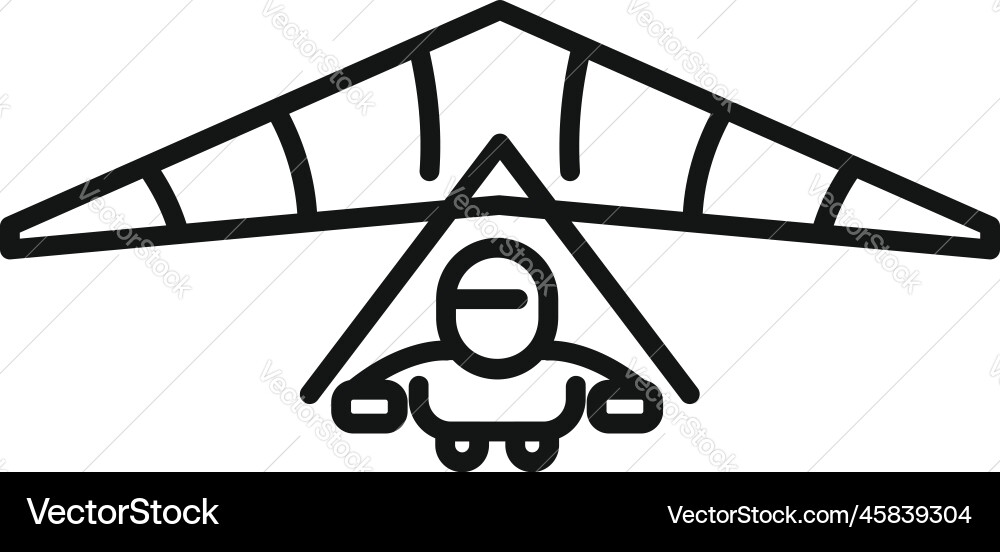 Delta nature icon outline hang gliding Royalty Free Vector