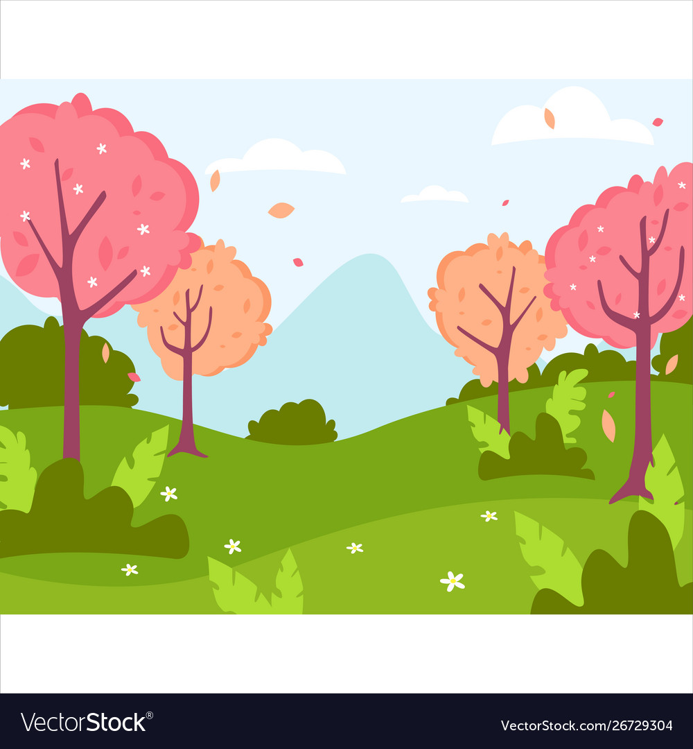 Panoramic spring season Royalty Free Vector Image