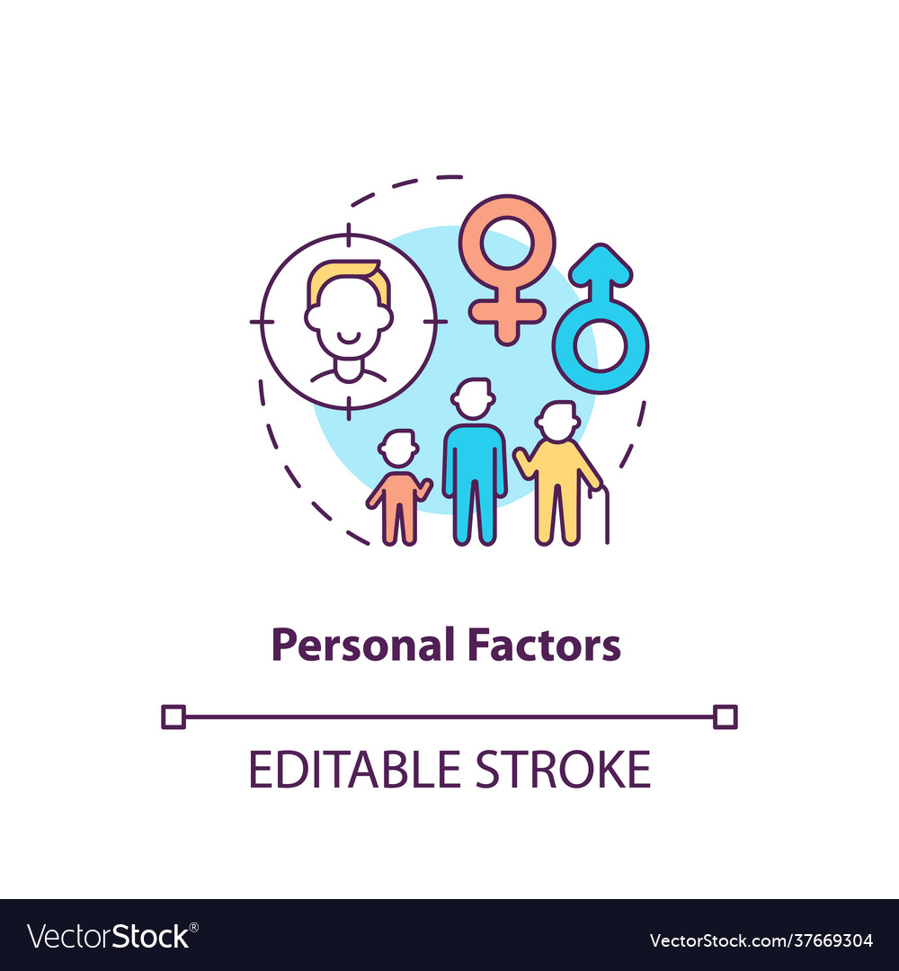 Personal factors concept icon Royalty Free Vector Image Personal factors concept icon Royalty Free Vector Image