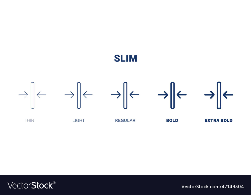 Slim icon thin light regular bold black icon Vector Image