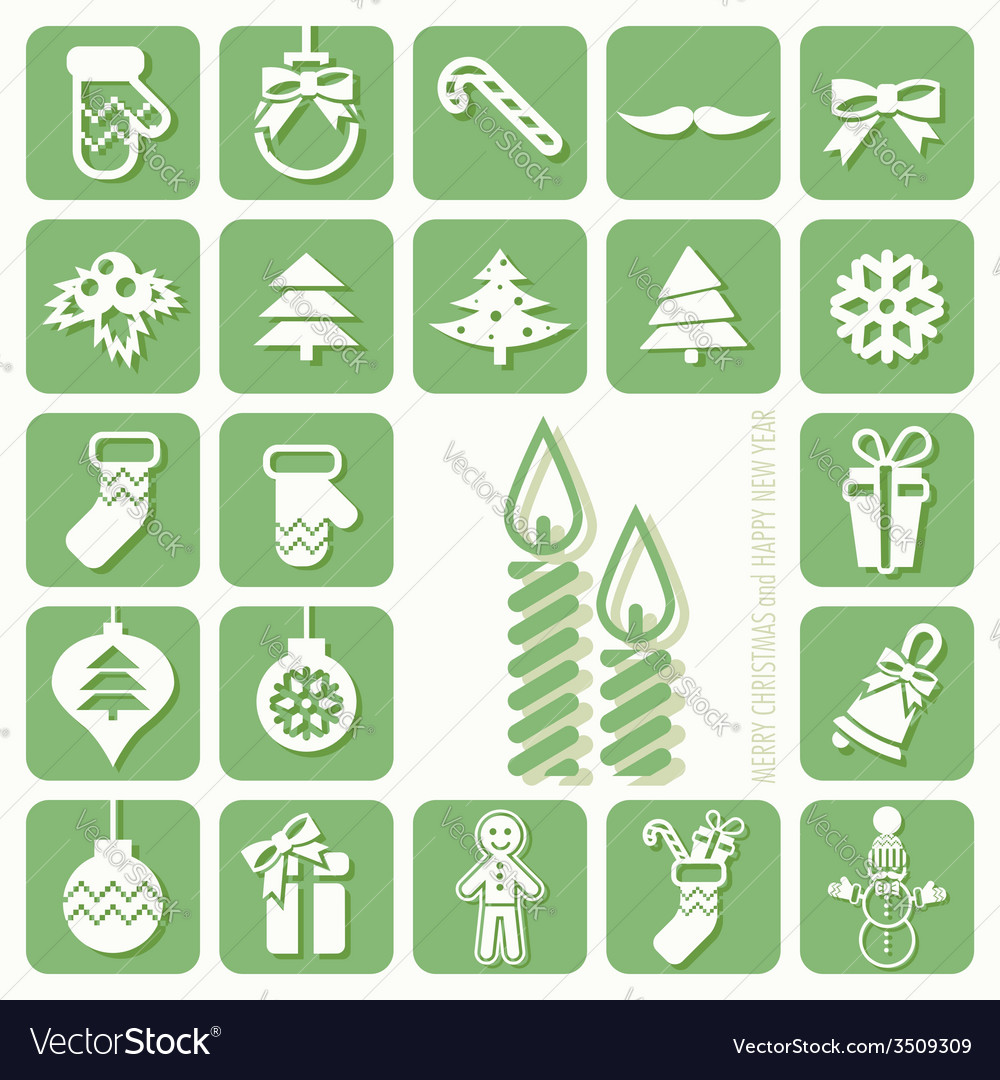 Christmas icons set Royalty Free Vector Image - VectorStock