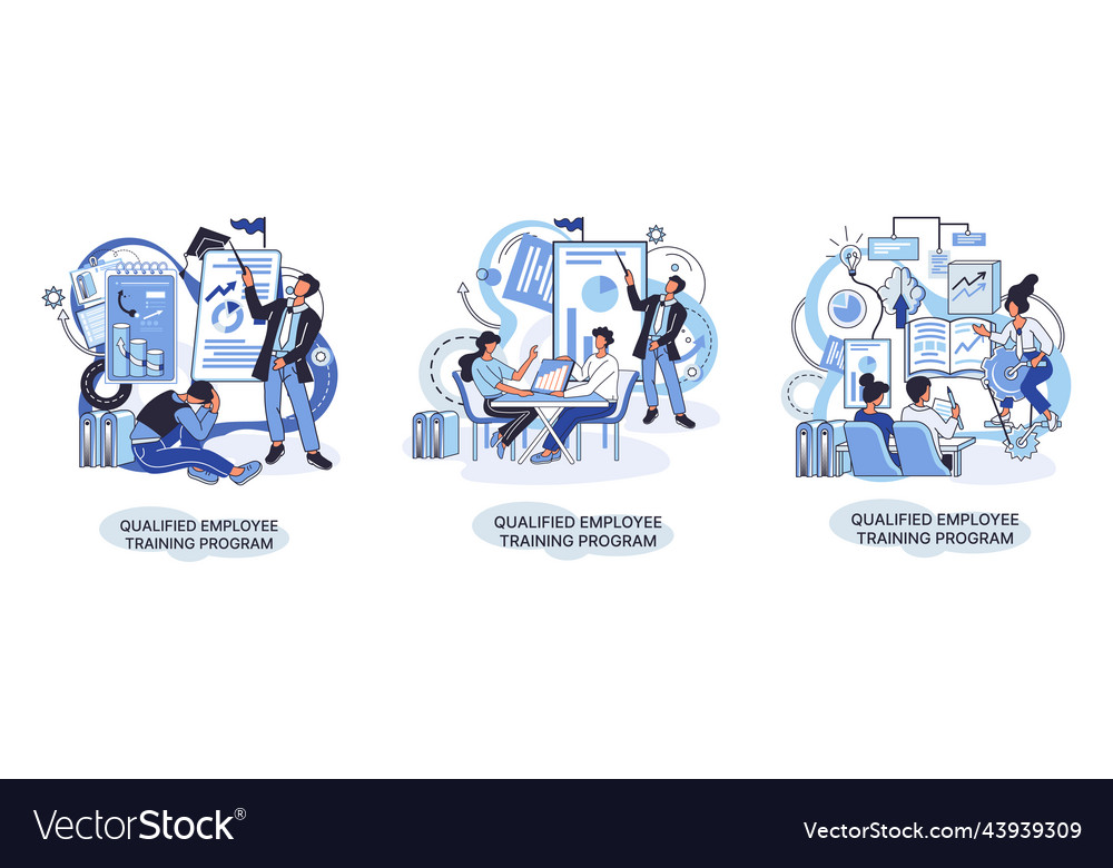 Qualified employee training program refresher Vector Image