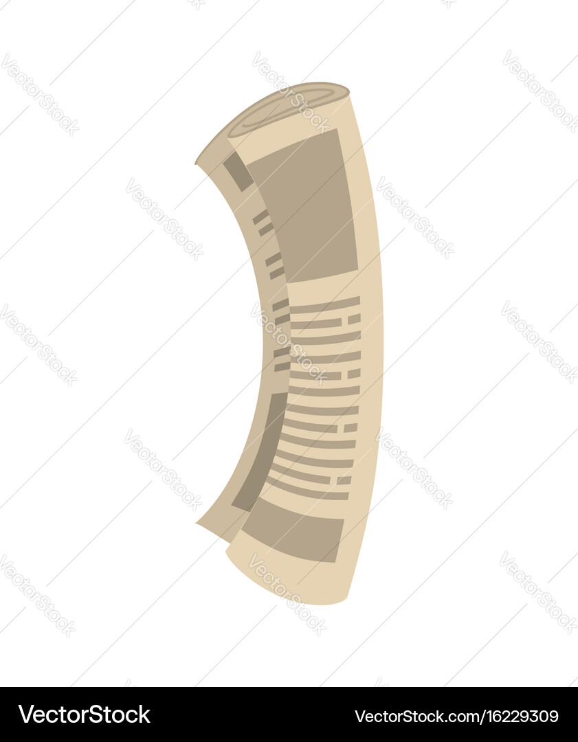 Roll of newspapers isolated rolled Royalty Free Vector Image