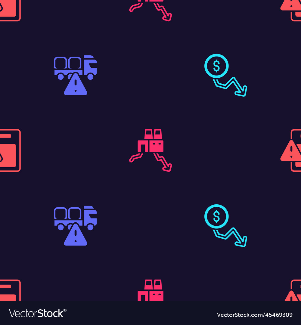 Set dollar rate decrease stop delivery cargo Vector Image