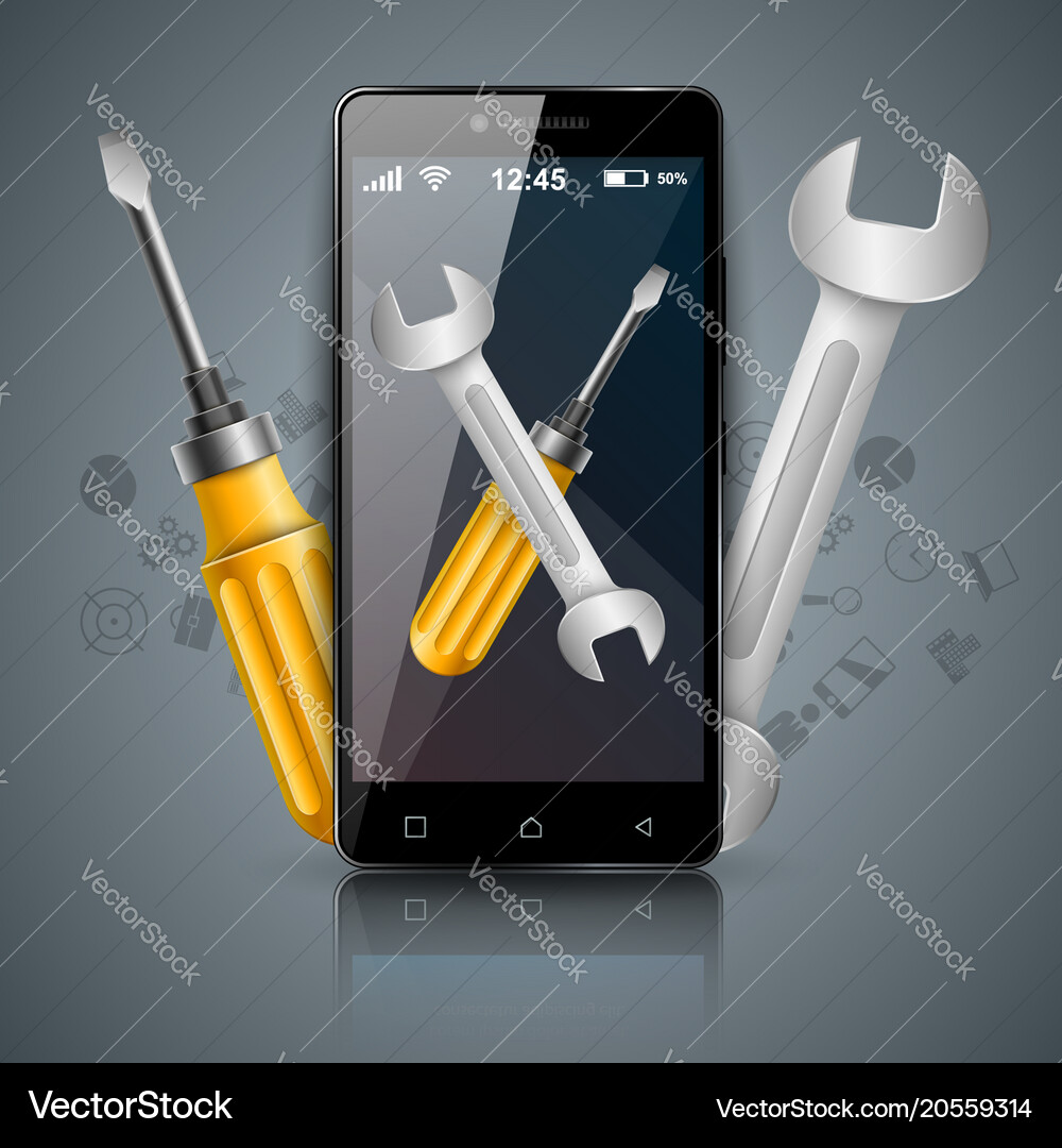 Repairs digital icon wrench and screwdriver Vector Image