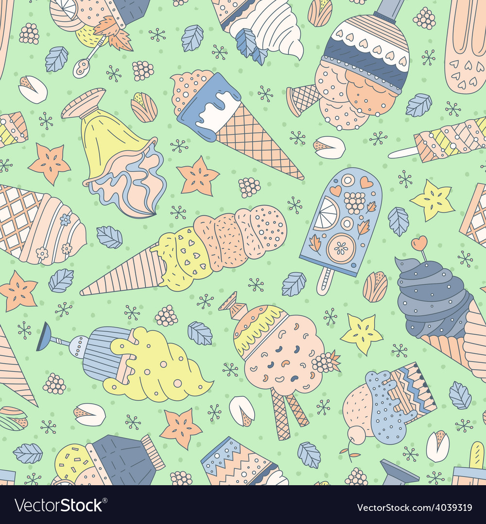 Ice cream pattern Royalty Free Vector Image - VectorStock