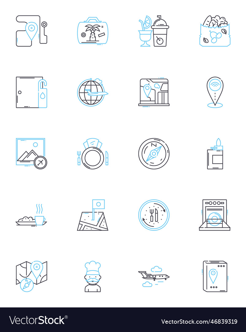 Routing linear icons set optimization Royalty Free Vector Routing linear icons set optimization Royalty Free Vector