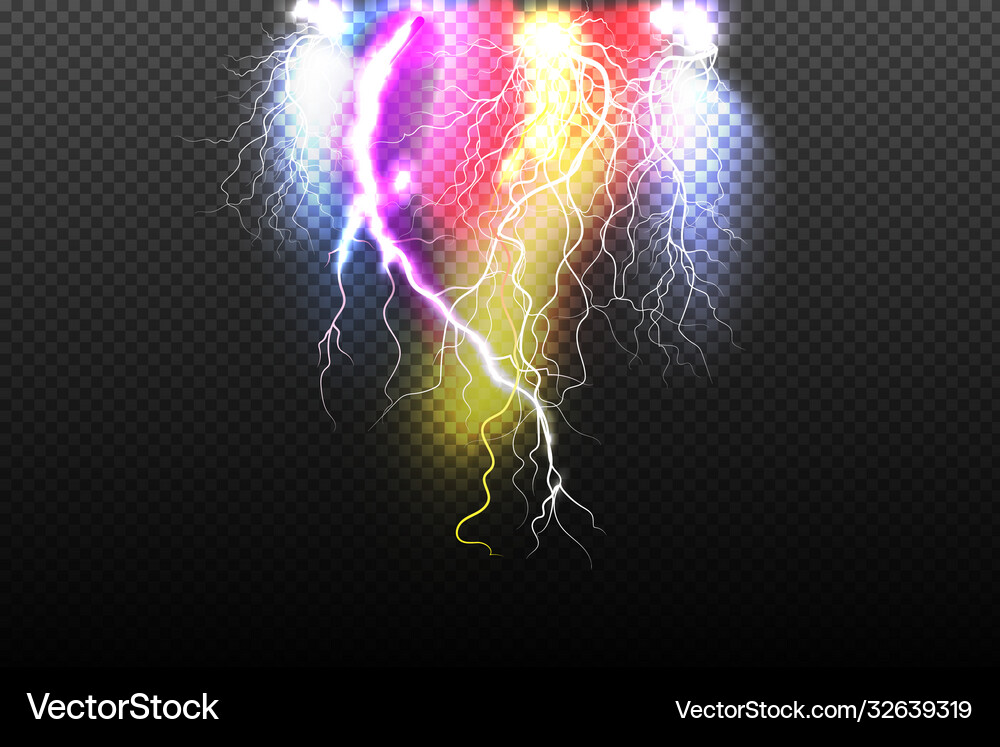 Sparkling lightning on black background magic Vector Image
