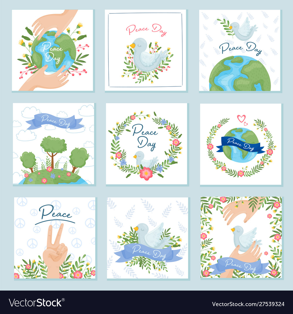 International day peace poster templates Vector Image