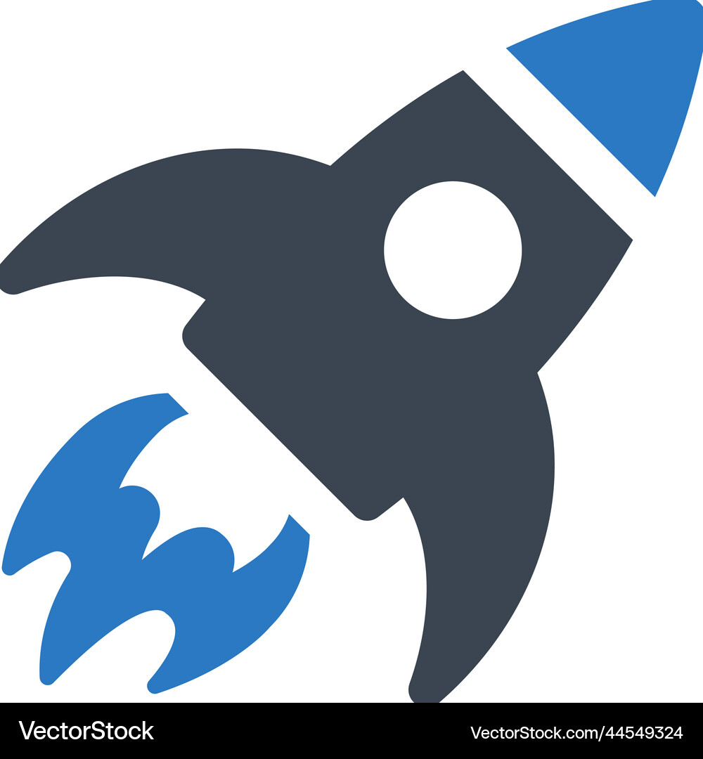Spaceship start up icon Royalty Free Vector Image