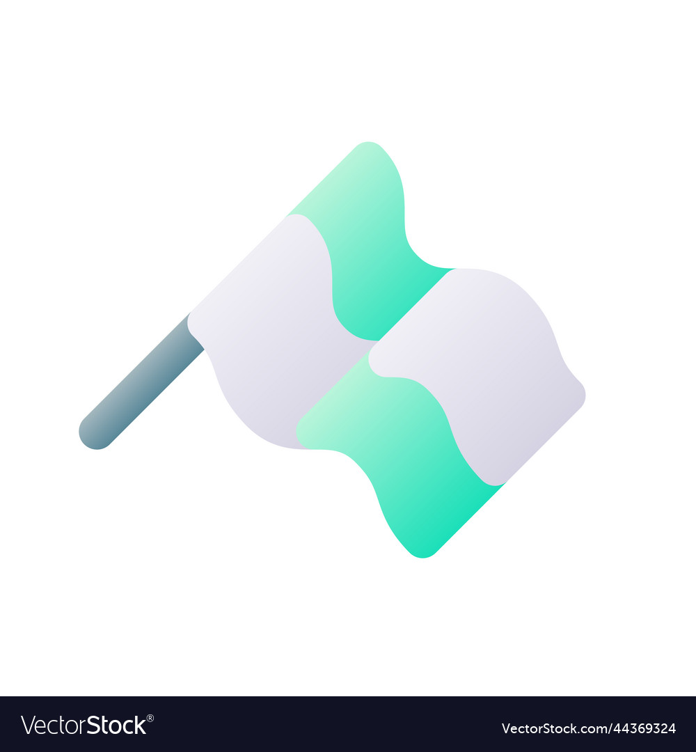 Waving chequered flag pixel perfect flat gradient Vector Image Waving chequered flag pixel perfect flat gradient Vector Image
