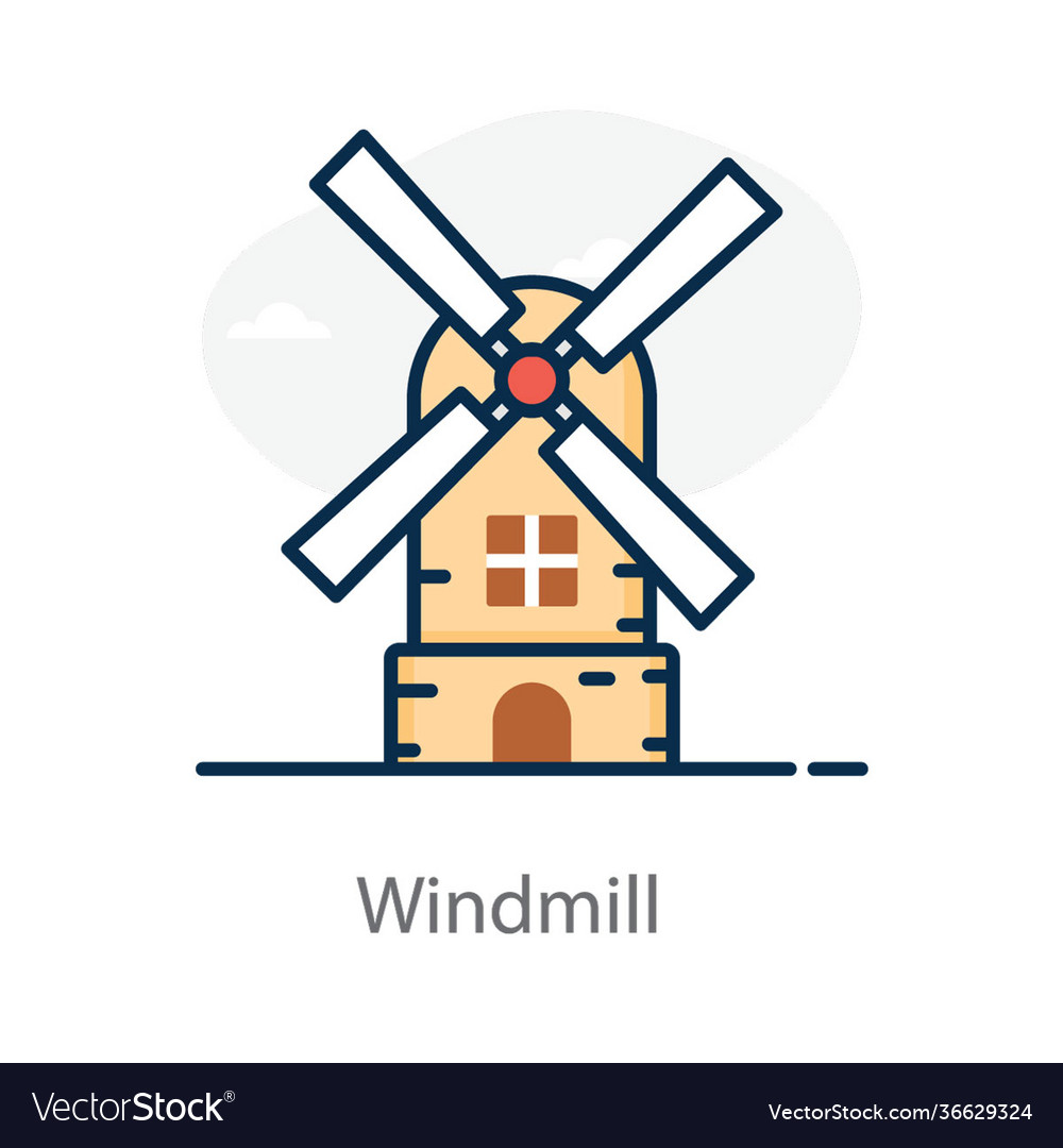 Windmill Royalty Free Vector Image - VectorStock