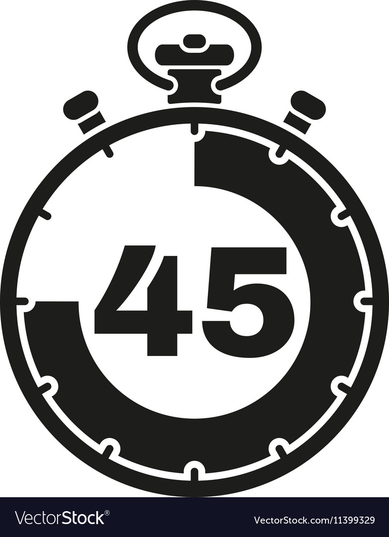 45 Seconds Minutes Stopwatch Icon Clock Royalty Free Vector