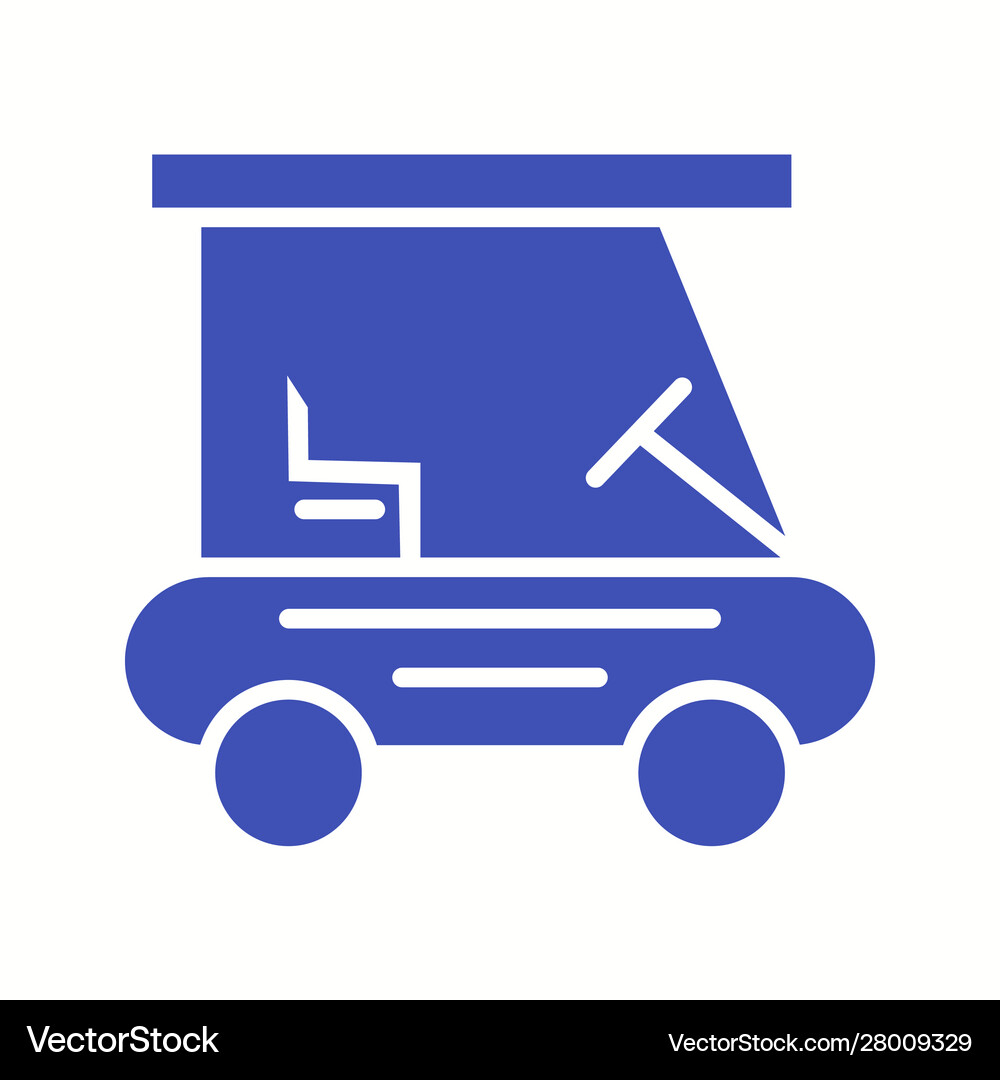 Beautiful golf buggy glyph icon Royalty Free Vector Image