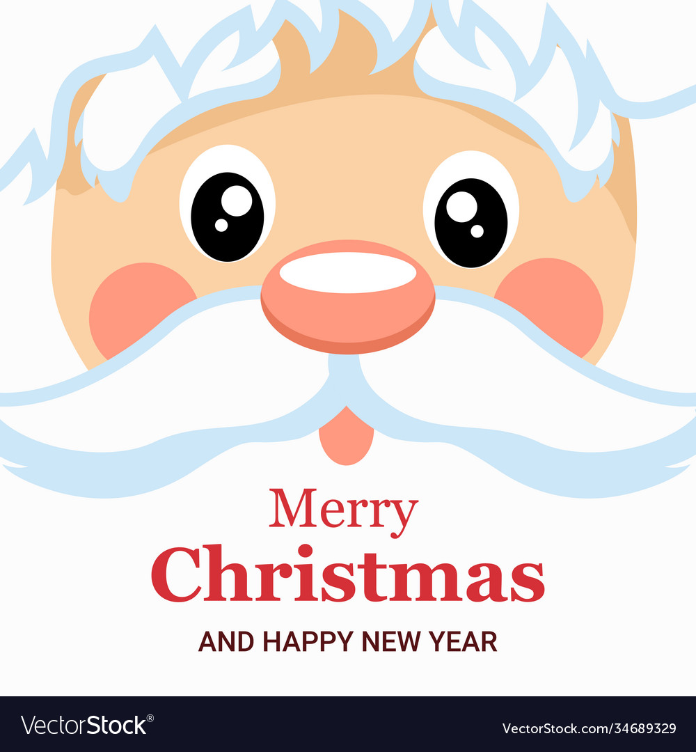 Christmas card design with santa claus face Vector Image