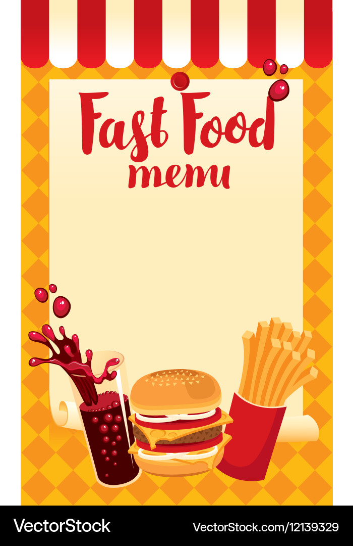 Menu price fast food Royalty Free Vector Image