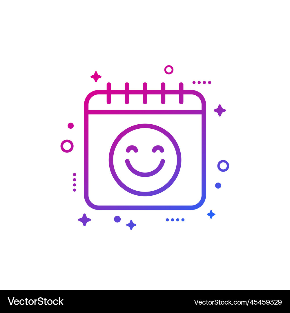 Nice day icon with calendar and emoji Royalty Free Vector