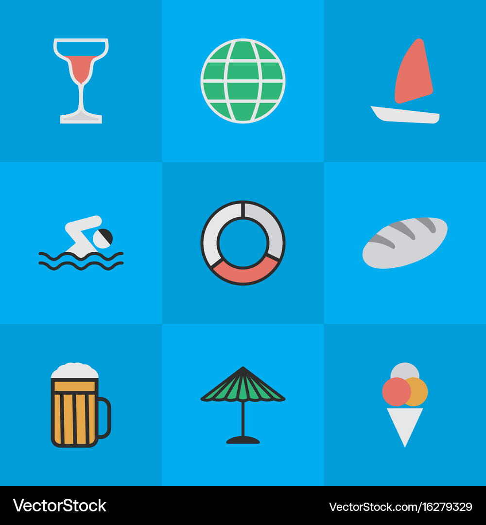 Set of simple relax icons Royalty Free Vector Image