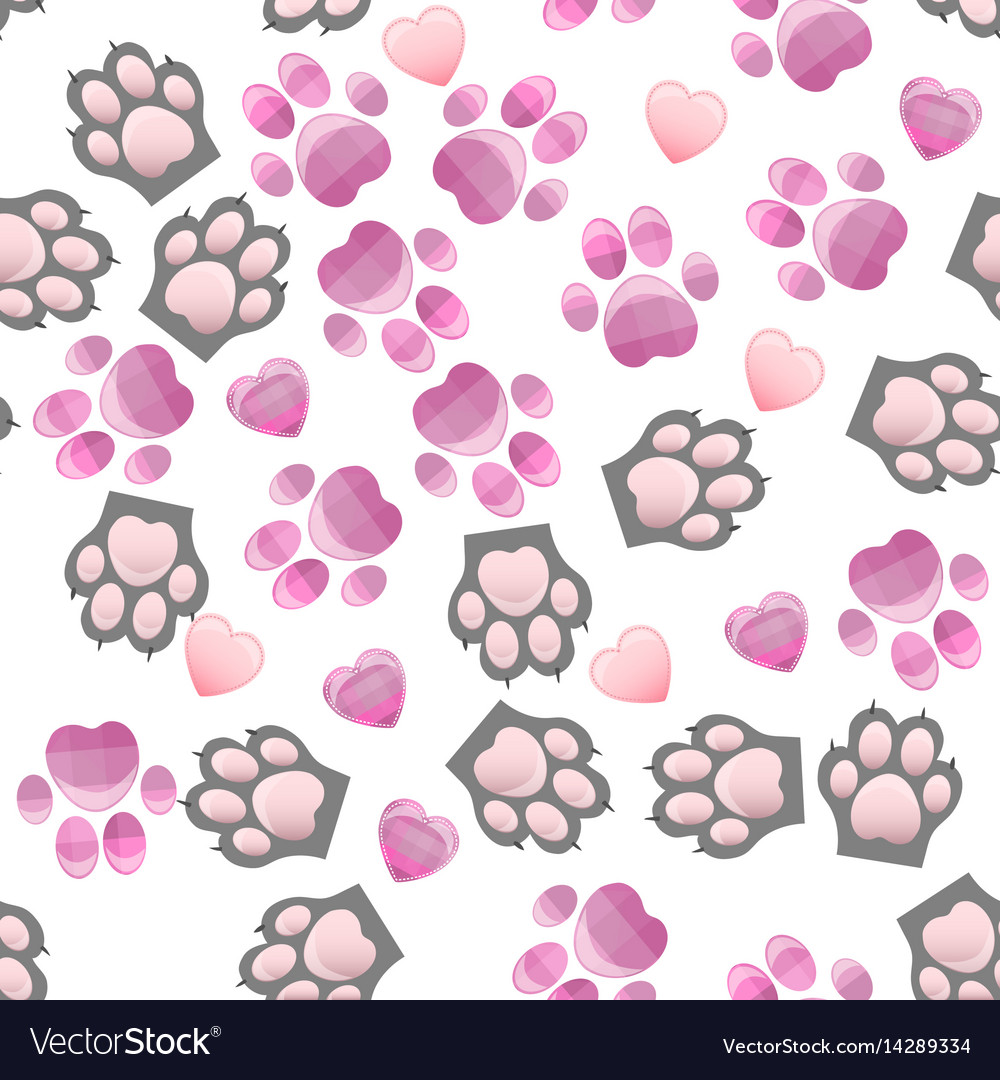 Cat and dog paw print with claws Royalty Free Vector Image