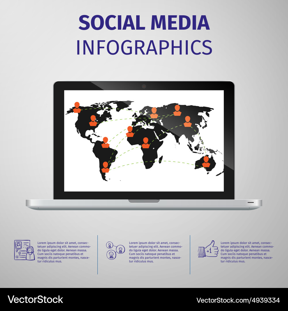 Social media infographics Royalty Free Vector Image
