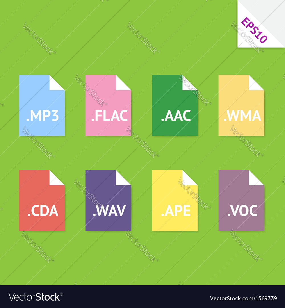 Audio File Formats Royalty Free Vector Image VectorStock