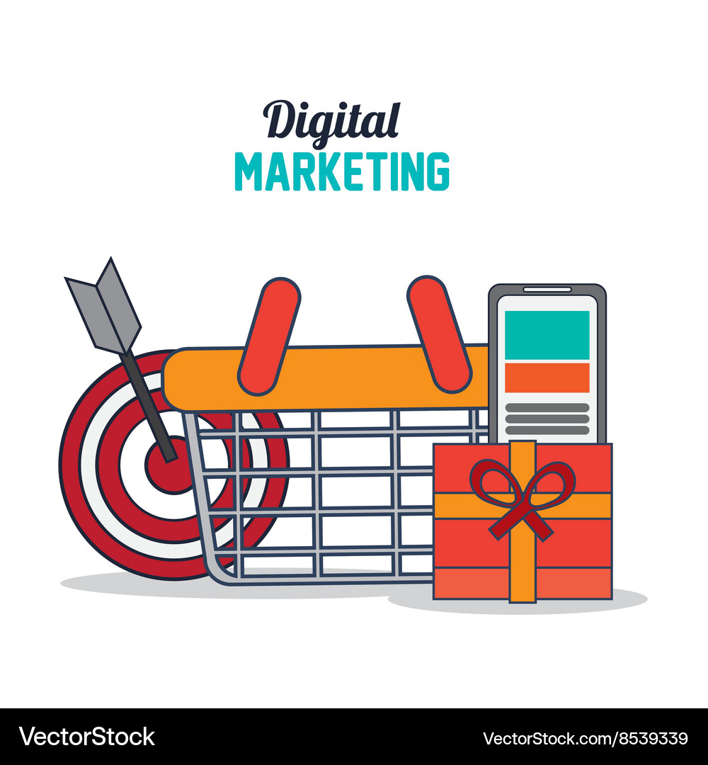 Digital marketing design shopping and ecommerce Vector Image