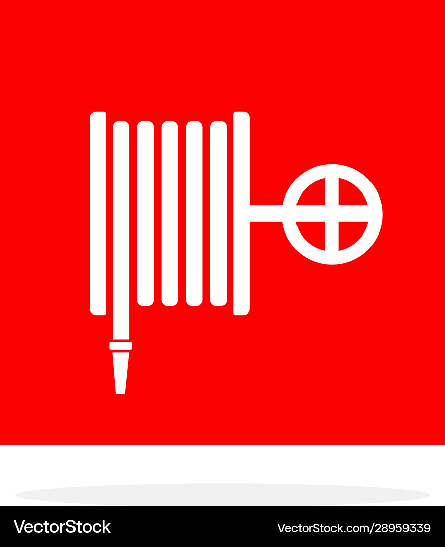Fire hose wall plate flat isolated Royalty Free Vector Image