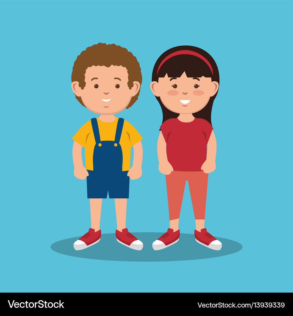Little kids avatar characters Royalty Free Vector Image