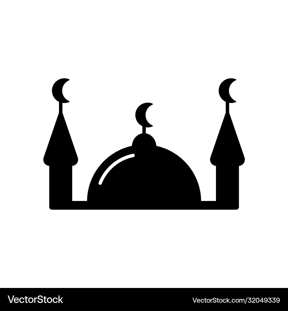 Silhouette muslim mosque outline religious icon Vector Image