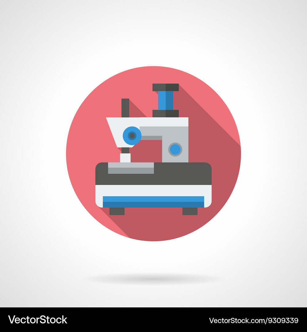 Toy sewing machine round flat icon Royalty Free Vector Image