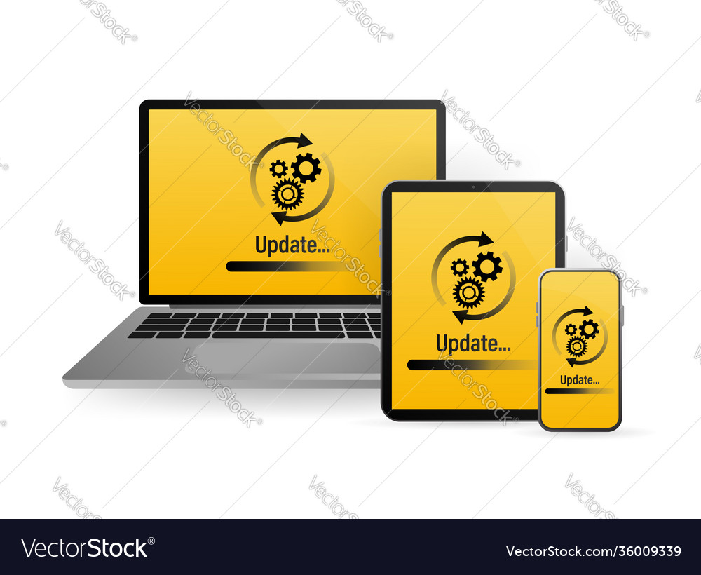 With update smartphone Royalty Free Vector Image