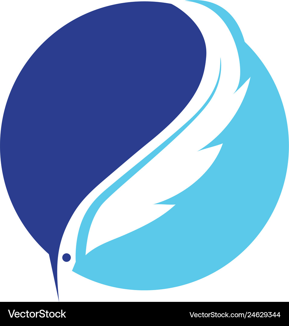 Feather logo template sign Royalty Free Vector Image