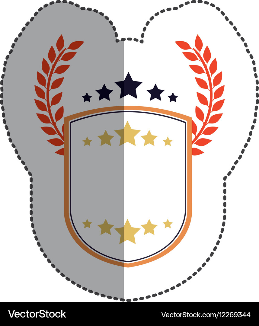 Isolated label wreath and star design Royalty Free Vector