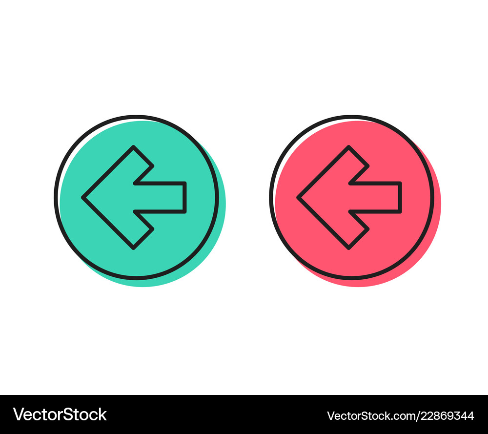 Left arrow line icon direction arrowhead Vector Image