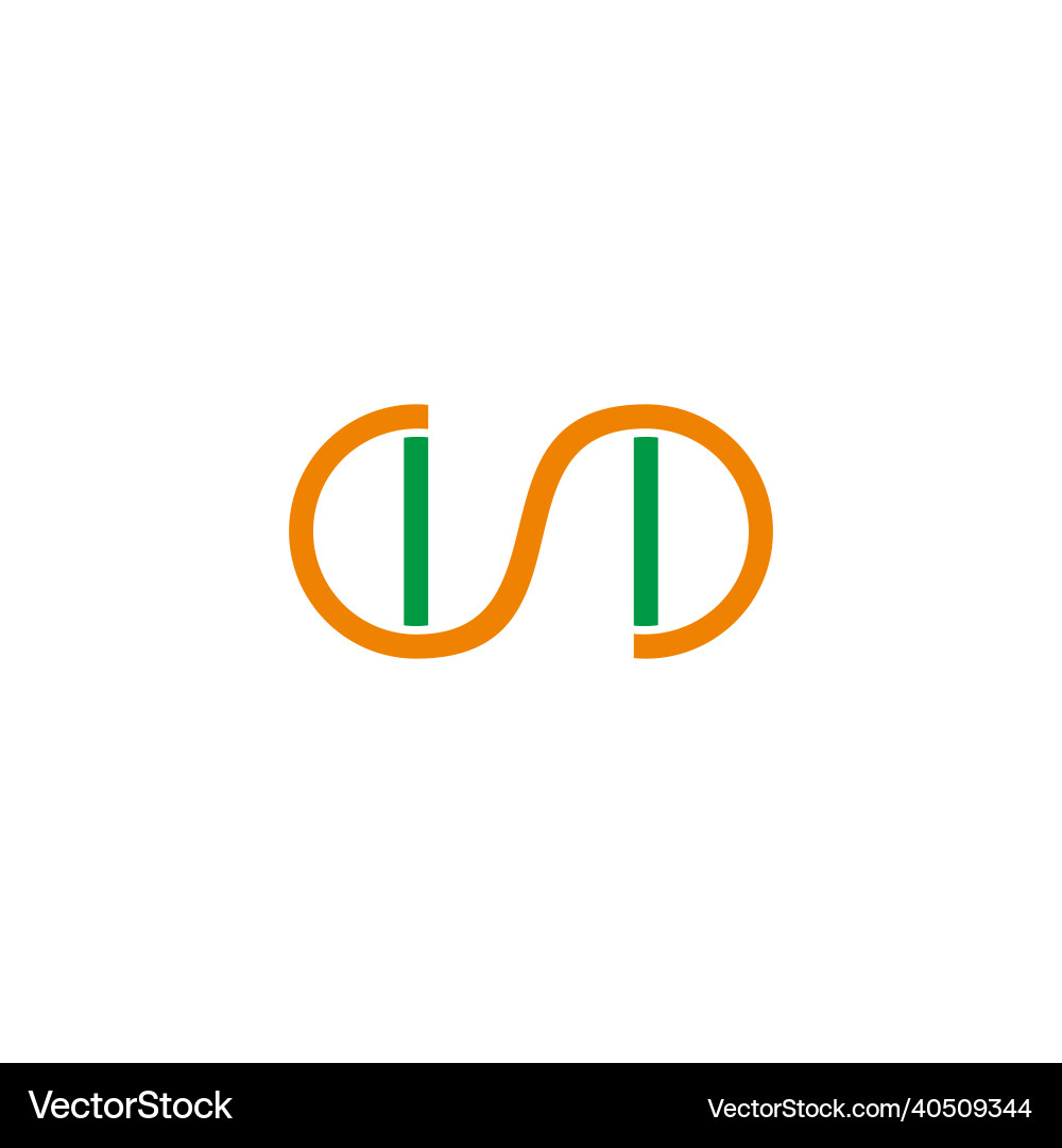 Letter sd simple geometric colorful line logo Vector Image