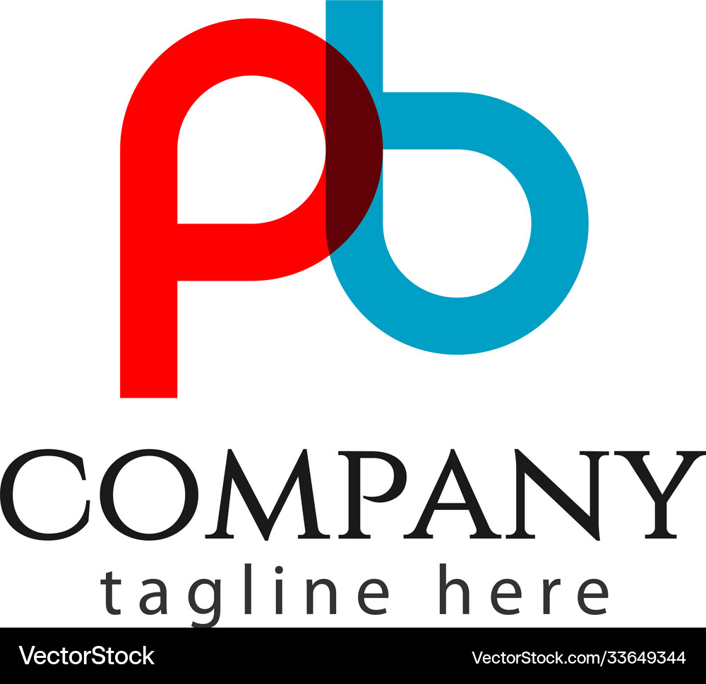 Pb company logo letter template design Royalty Free Vector