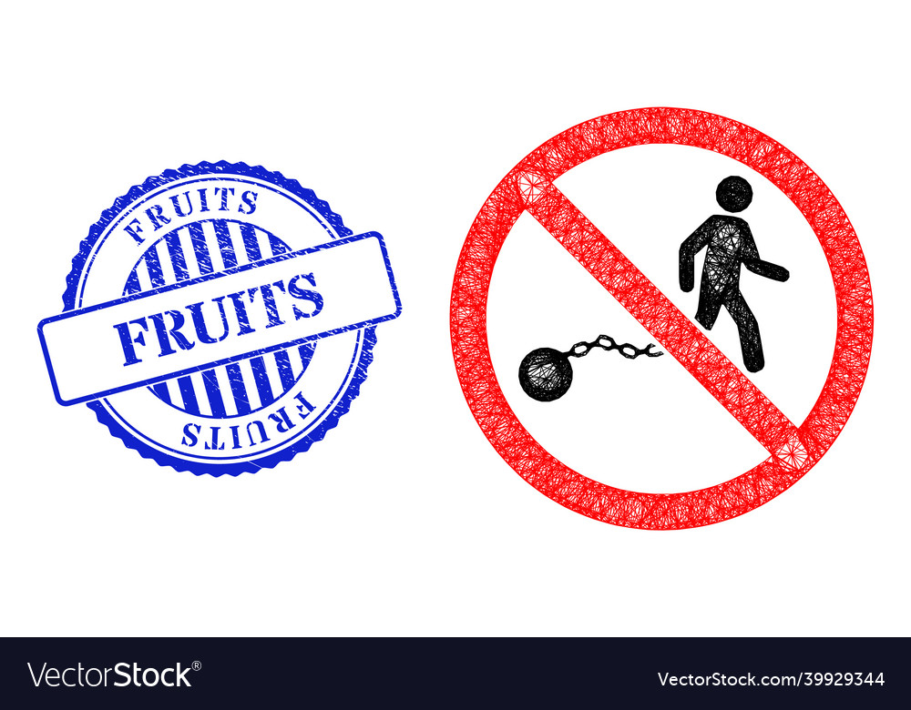 Scratched fruits seal and net stop slavery mesh Vector Image Scratched fruits seal and net stop slavery mesh Vector Image