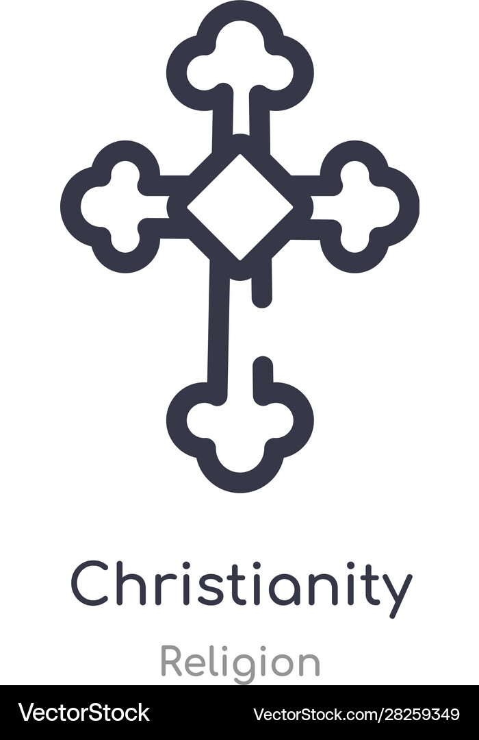 Christianity outline icon isolated line from Vector Image