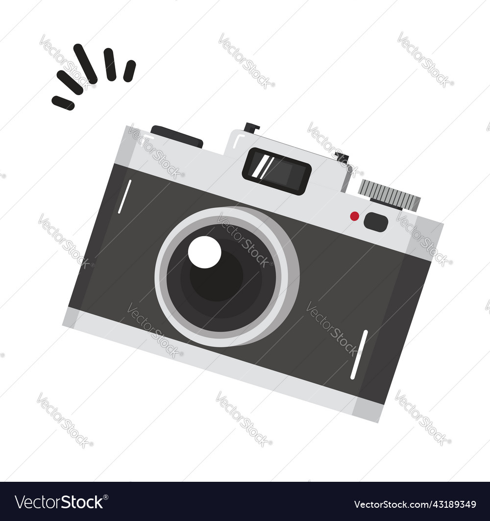 Digital camera on isolated background Royalty Free Vector