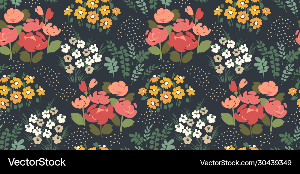 Floral abstract seamless pattern design Royalty Free Vector