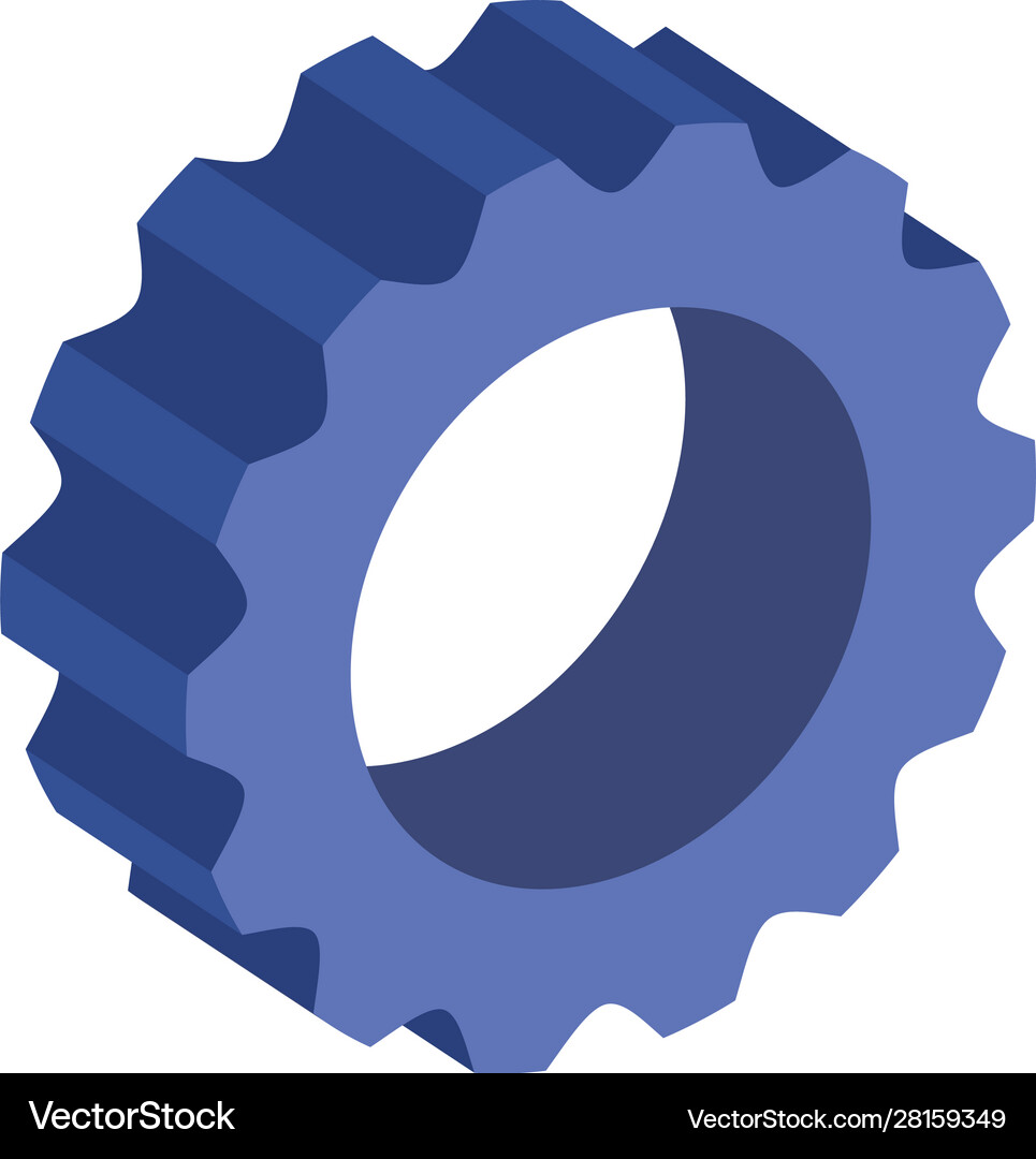 Gear pinion machine isolated icon Royalty Free Vector Image